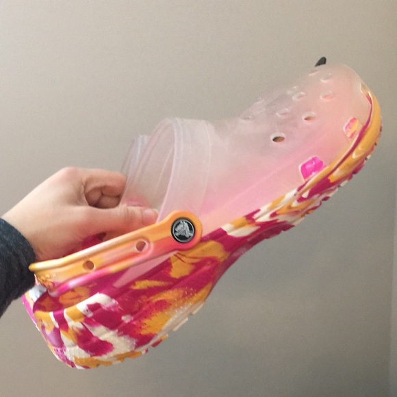 CROCS | Shoes | Marbled Translucent Crocs | Poshmark